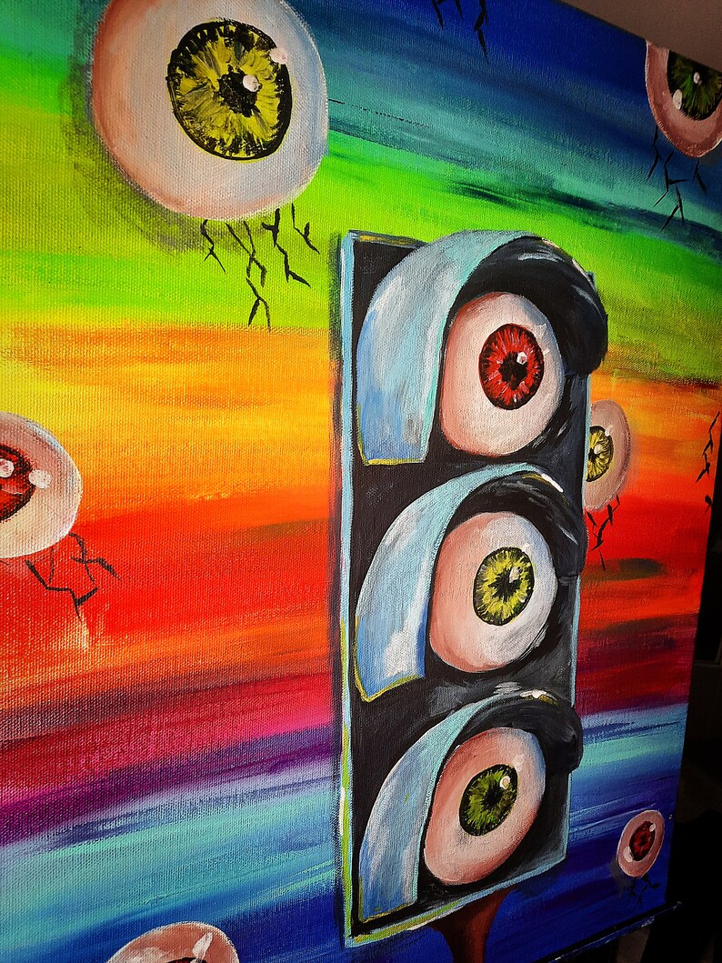 Traffic Light Canvas Painting, Canvas Painting, Painting, Acrylic ...