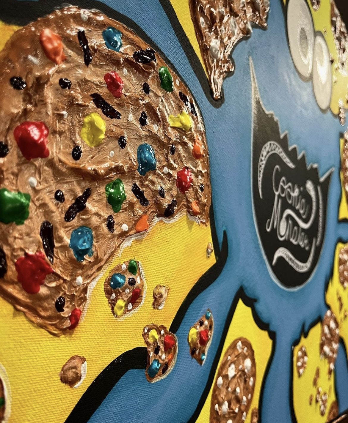 Cookie Monster Canvas Painting, Canvas Painting, Painting, Cookie ...