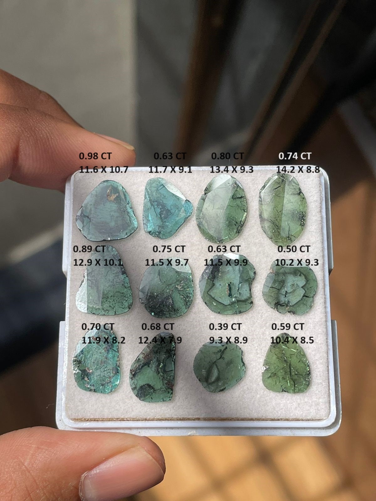 Natural Loose Slice Diamond, Blue Color Slice Diamond, Polki Diamond ...