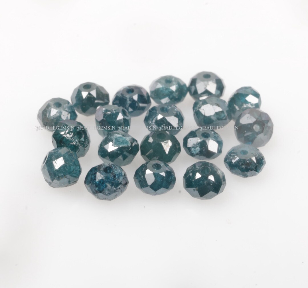 Blue Beads Diamond, Natural Loose Diamond, Beads Diamond, Faceted Round ...