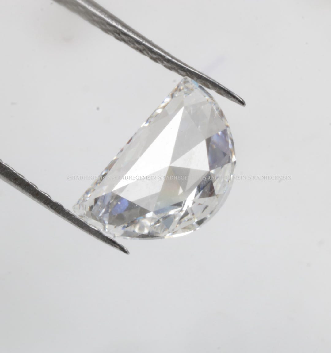 Half Moon Cut Lab Grown Diamond, Rose Cut Half Moon Diamond, Lab ...