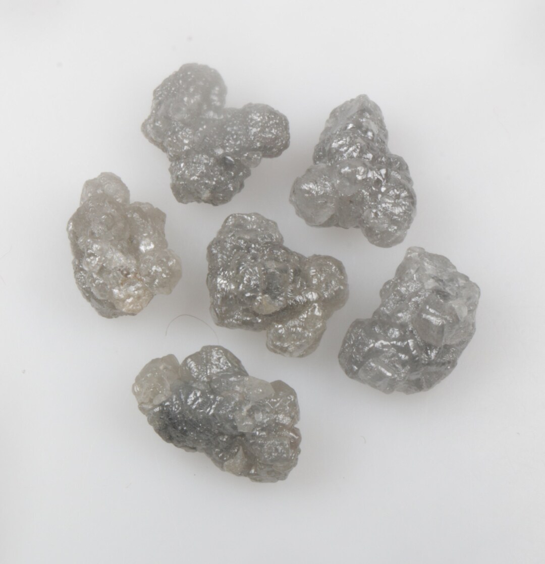 16.48 CT 9.3 MM to 11.0 MM Natural Loose Rough Uncut Diamond White Grey ...