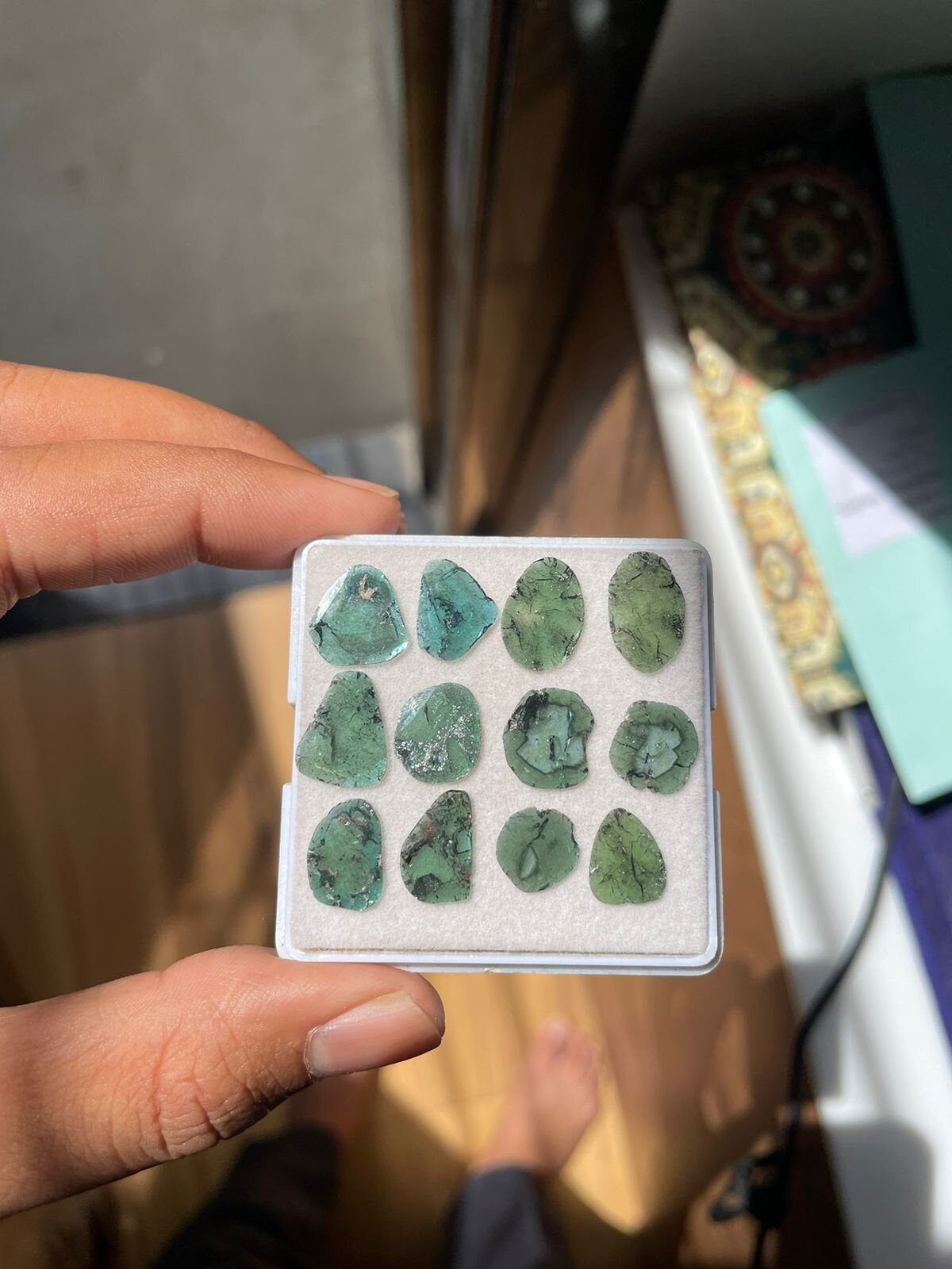 Natural Loose Slice Diamond, Blue Color Slice Diamond, Polki Diamond ...