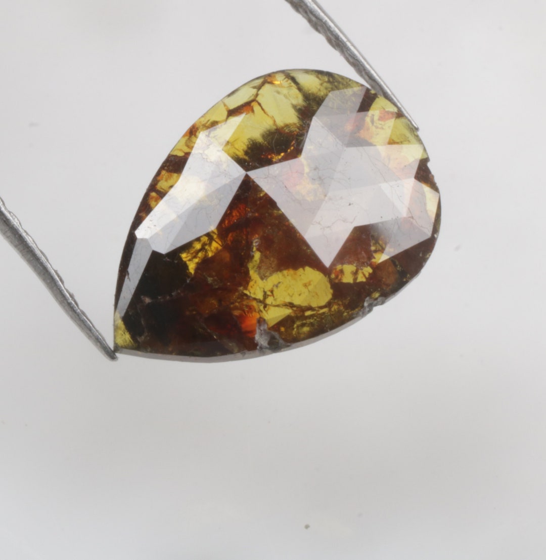 1.02 CT 10.2 X 7.3 MM Natural Loose Pear Cut Diamond, Fancy Color Pear Shape Rosecut Diamond ...