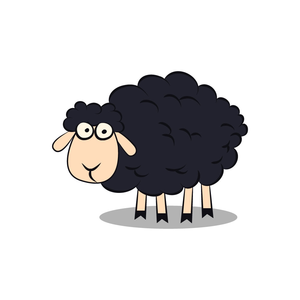 Black Sheep. Vector Illustration. Instant Digital Download, Eps, Ai ...