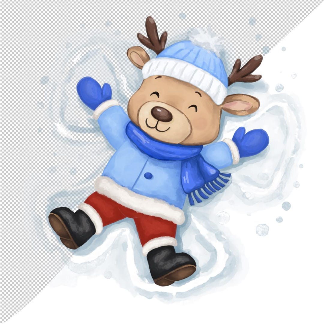 Snow Angel Reindeer PNG Transparent • Christmas Clipart • Winter Animal ...