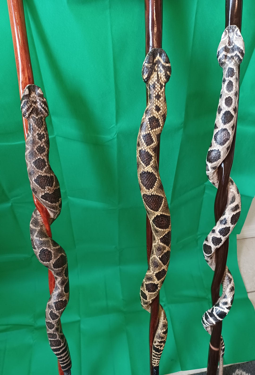 Pre Order Hand Carved Rattlesnake Walking Stick - Etsy