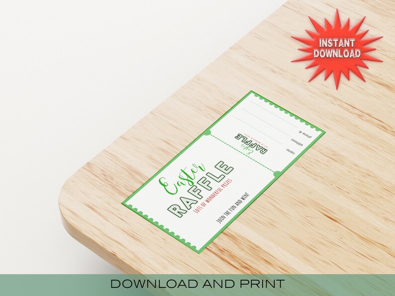 EASTER RAFFLE TICKET, Printable Customizable, Holiday Fundraising ...