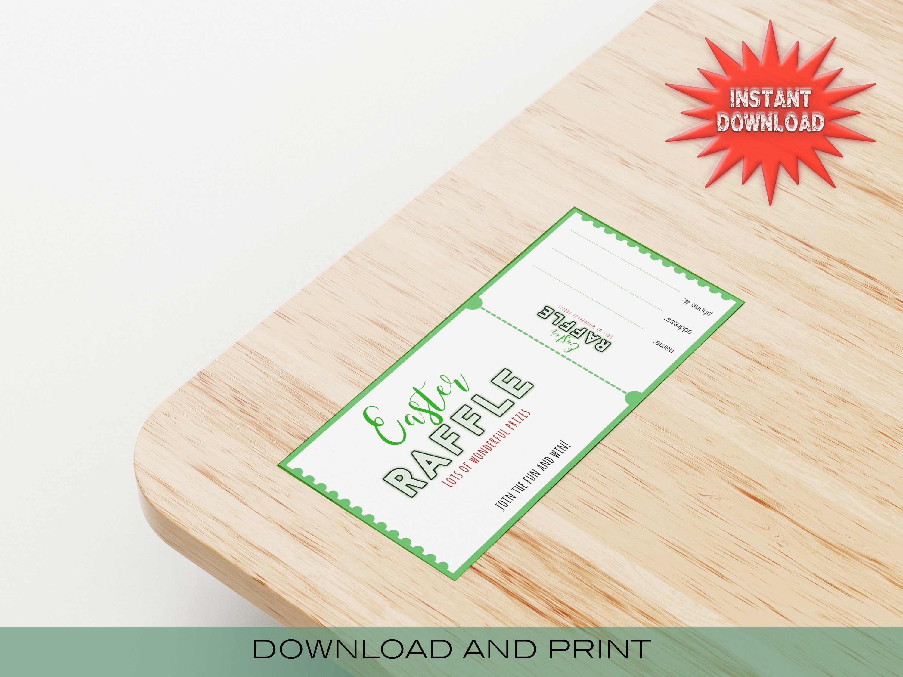 EASTER RAFFLE TICKET, Printable Customizable, Holiday Fundraising ...