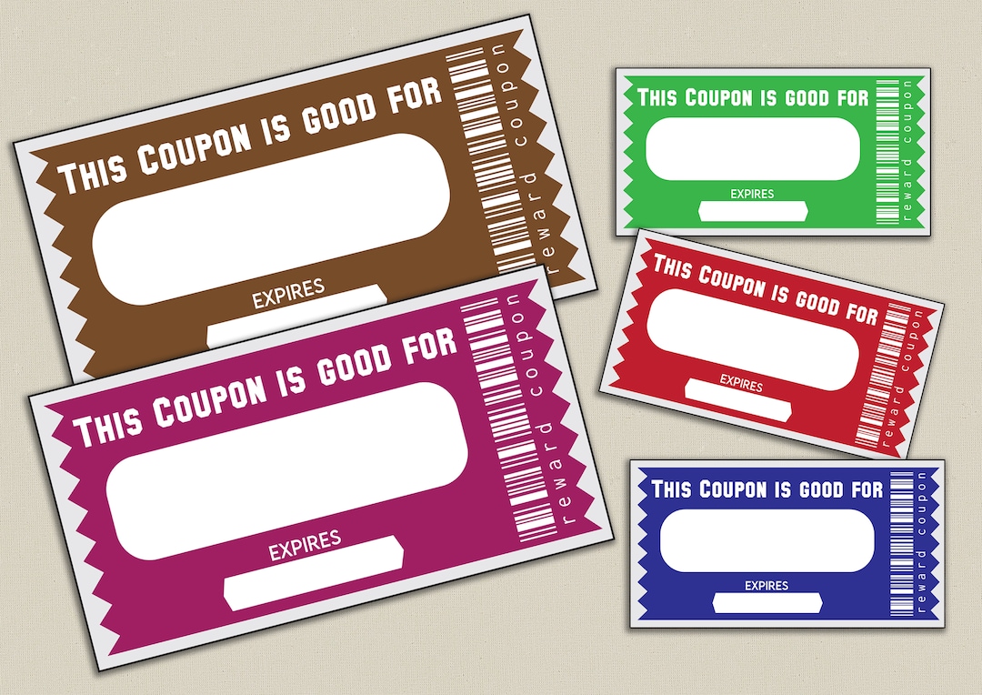 BLANK REWARD COUPON, Printable Coupons, Kids Activity Coupon ...