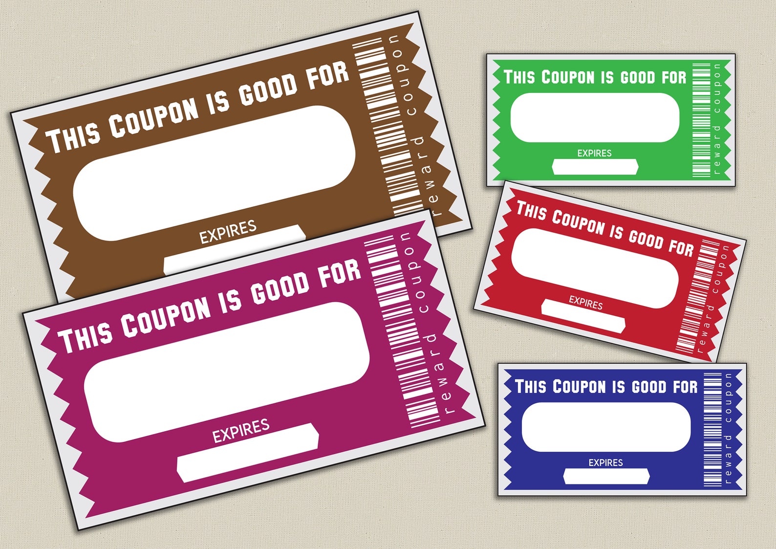 BLANK REWARD COUPON, Printable Coupons, Kids Activity Coupon ...