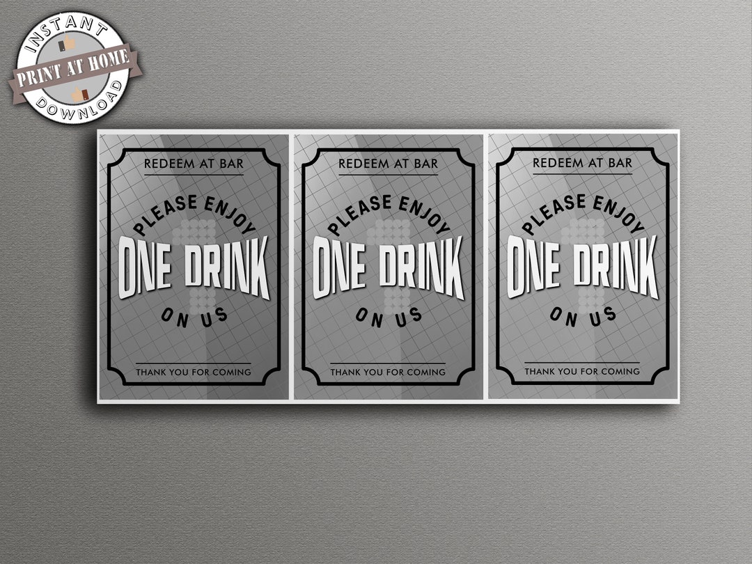 FREE DRINK TICKET Vouchers, Drink Tickets, Event Ticket, Activity Drink ...