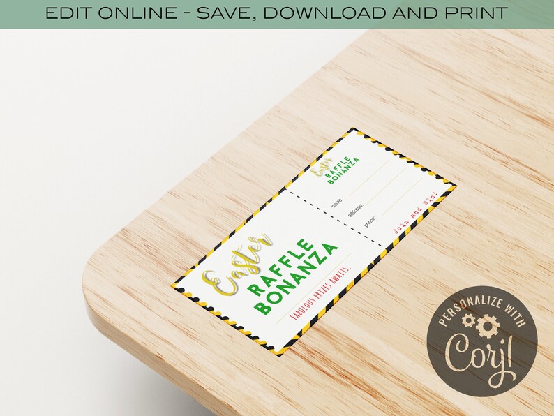 EDITABLE RAFFLE TICKET, Printable Customizable, Editable Holiday Ticket ...