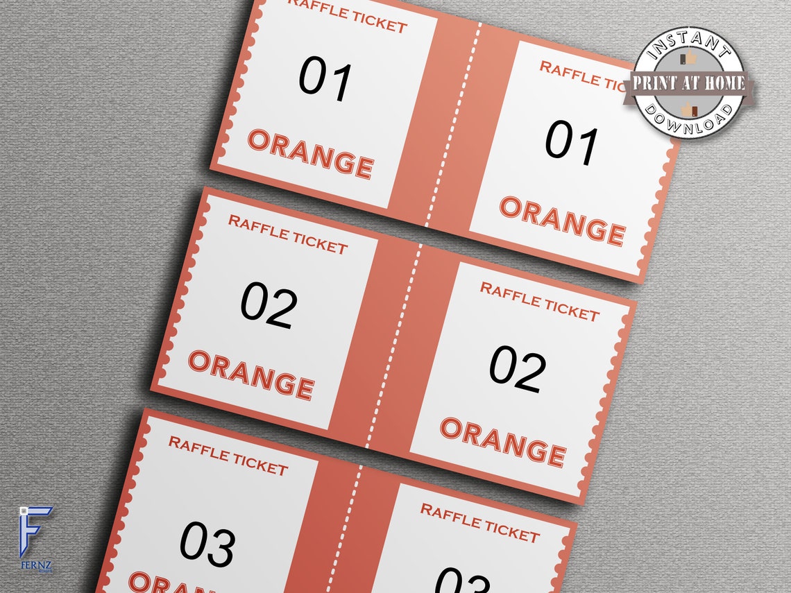 COLORED RAFFLE TICKETS, Raffle Ticket, Activity Raffle Ticket Numbers ...