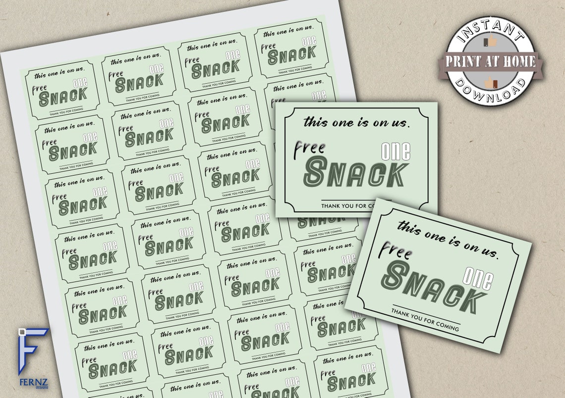 Printable Snack Voucher, Event Ticket, Party Coupons - Etsy