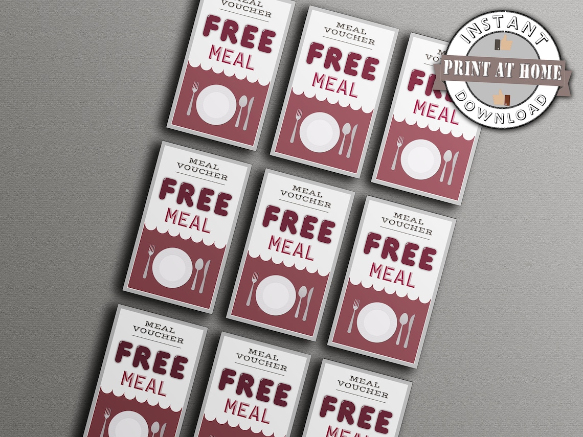 FREE MEAL VOUCHER, Meal Tickets, Event Ticket, Activity Meal Vouchers ...