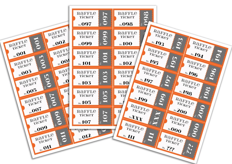 RAFFLE TICKET COUPON, Raffle Ticket Printable, Activity Raffle Ticket ...