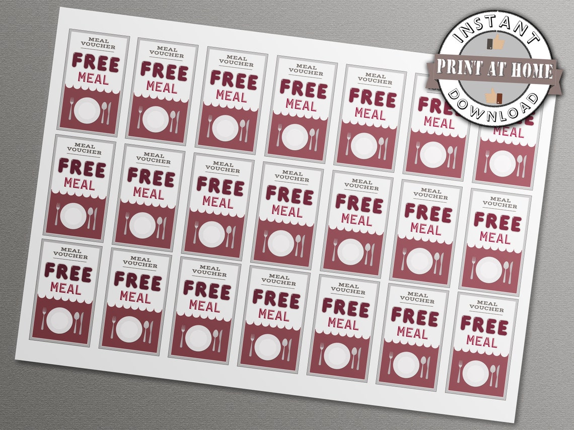FREE MEAL VOUCHER, Meal Tickets, Event Ticket, Activity Meal Vouchers ...