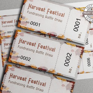 HARVEST FESTIVAL FUNDRAISING Raffle Tickets, 1-500 Fundraising Tickets ...