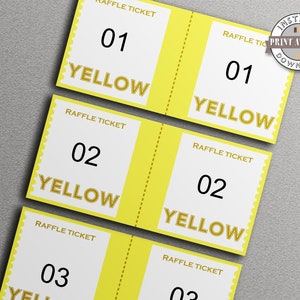 COLORED RAFFLE TICKETS, Raffle Ticket, Activity Raffle Ticket Numbers ...