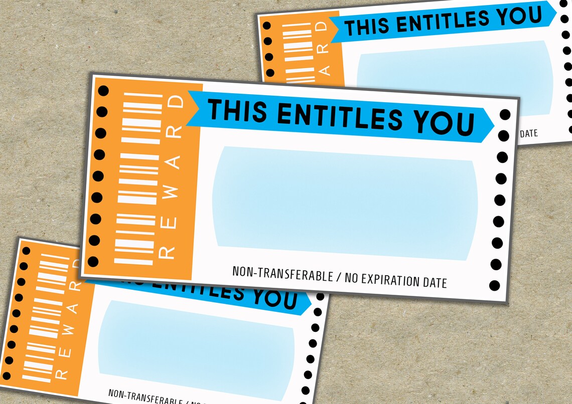 BLANK REWARD COUPON, Printable Blank Coupons, Kids Activity Coupon ...