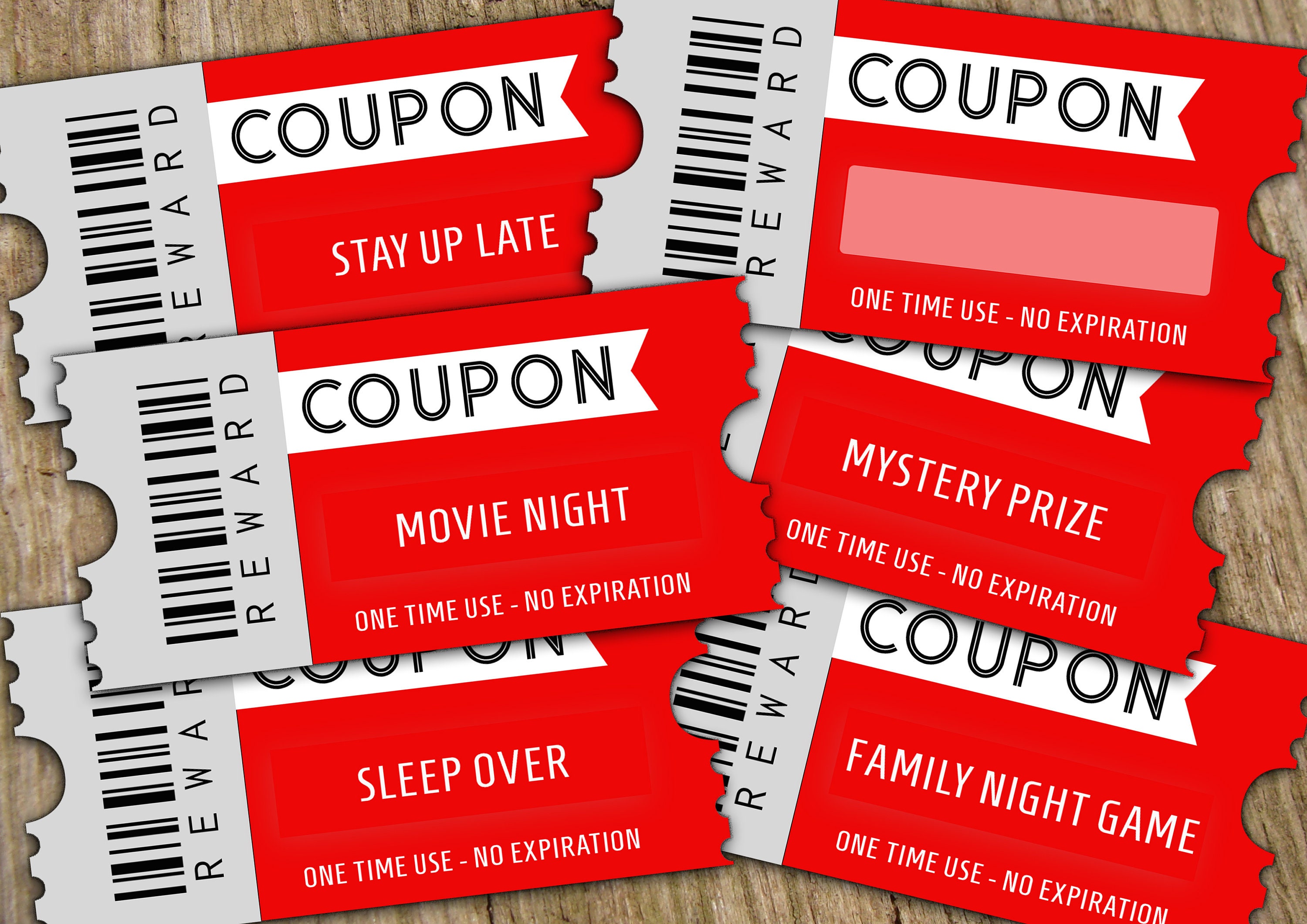 REWARD COUPON TICKET, Printable Reward Coupons, Editable Coupons, Kids ...