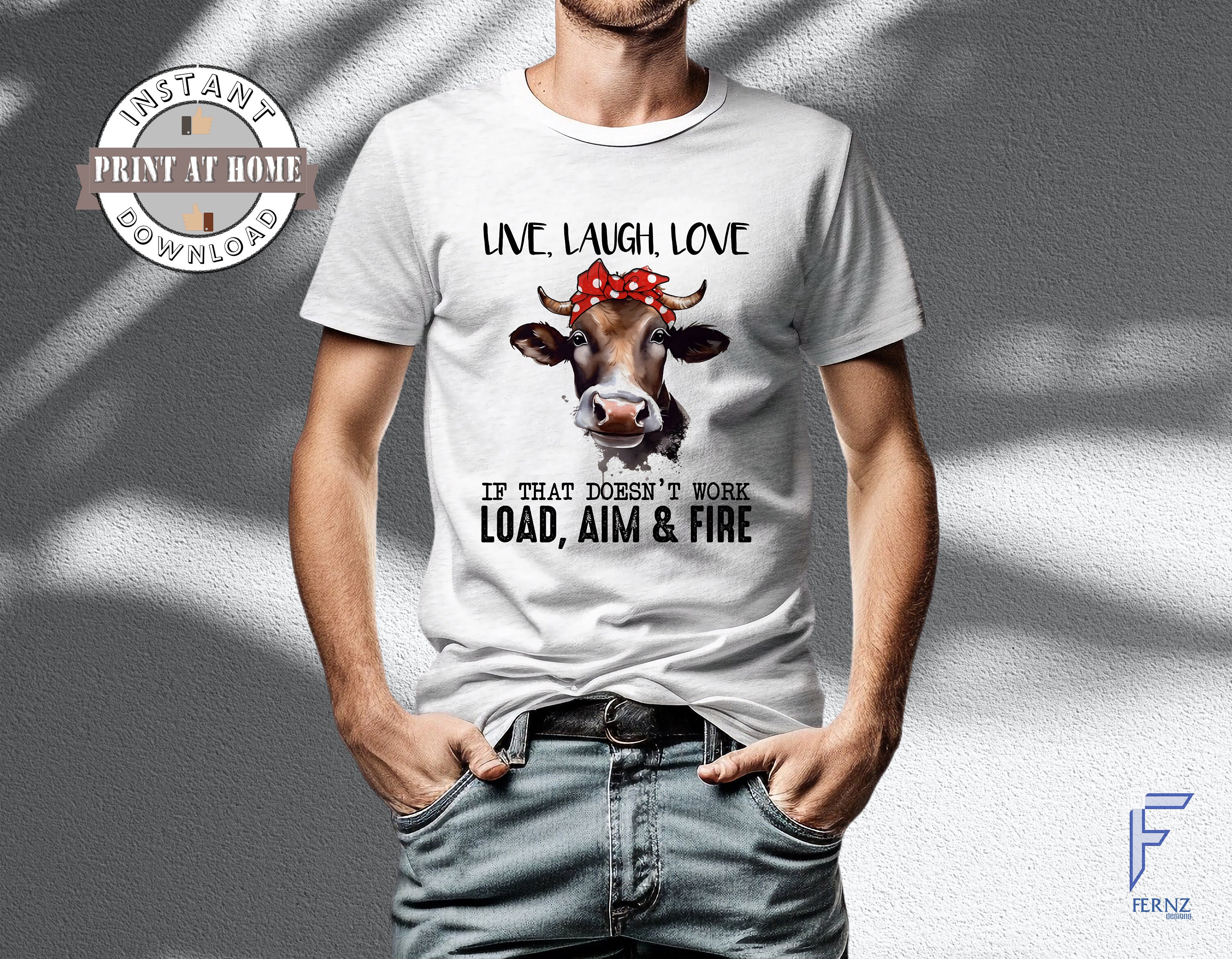 Cherry Cow Art Design Girl Cow PNG Instant Digital Download Printables ...