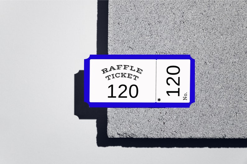 RAFFLE TICKET COUPON, Printable Raffle Ticket Numbers, Printable ...