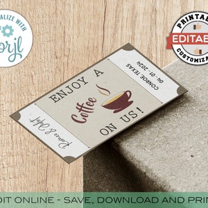 CUSTOMIZABLE COFFEE Ticket Voucher, Printable, Event Ticket, Editable ...