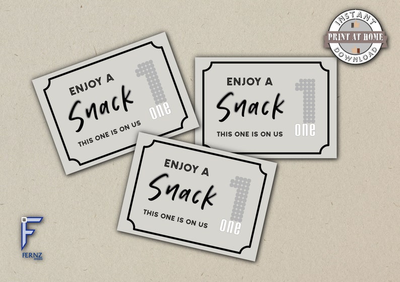 ENJOY A SNACK VOUCHER, Snack Tickets, Event Ticket, Activity Meal ...