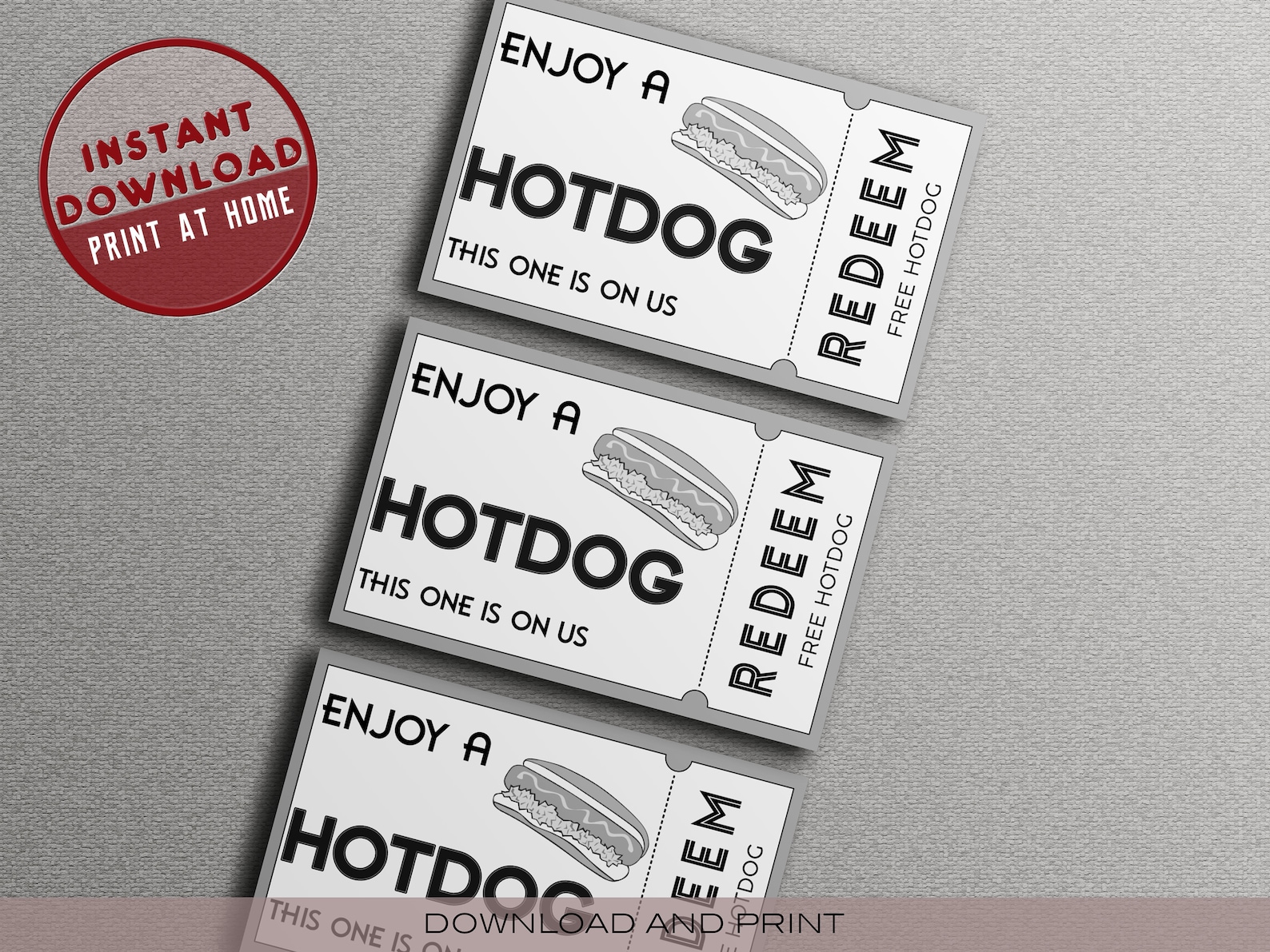 Printable Hotdog Voucher Tickets, Meal Activity (digital Download) - Etsy