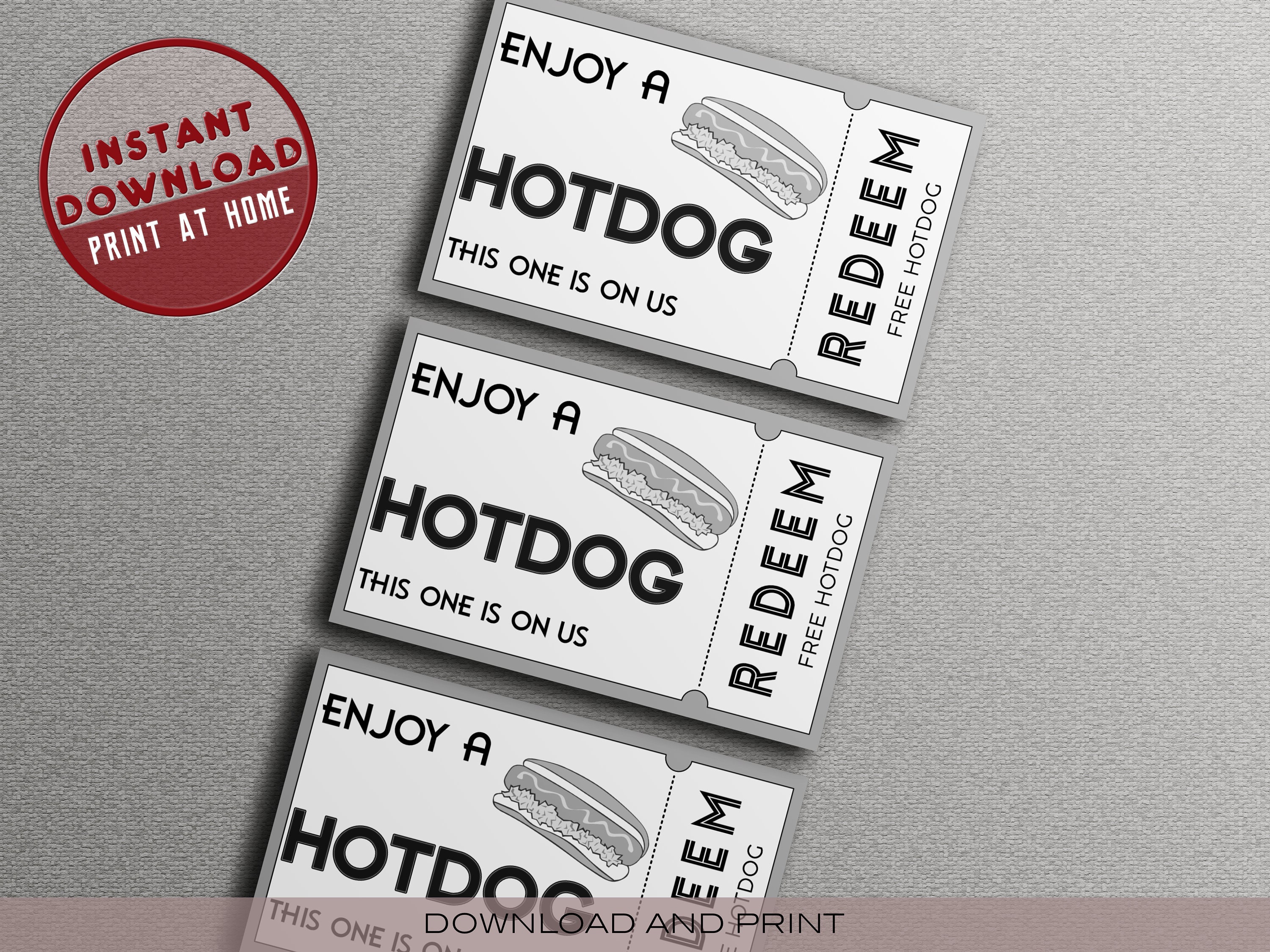 HOTDOG VOUCHER, Enjoy a Hotdog This One is on Us Tickets, Event Ticket ...