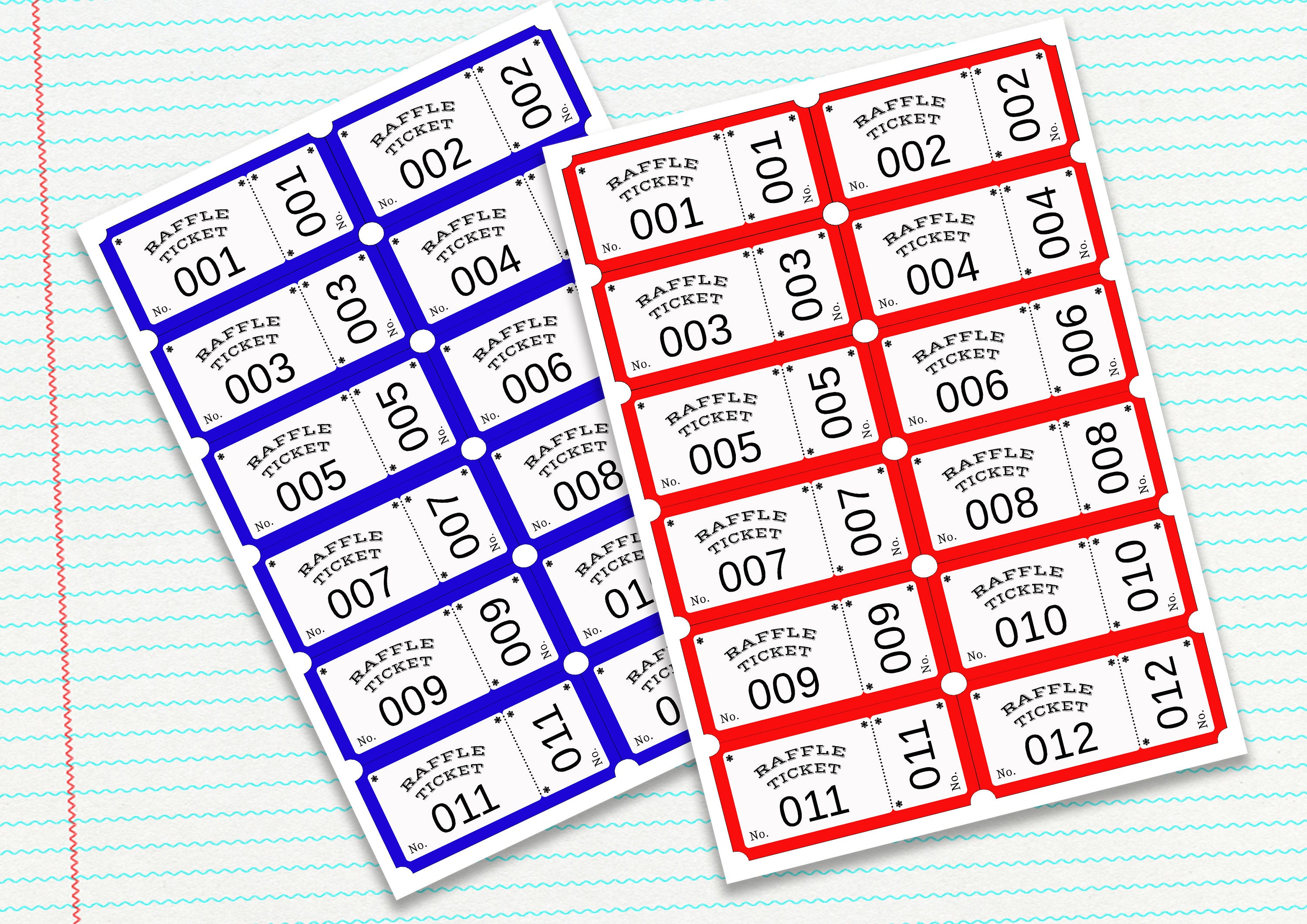RAFFLE TICKET COUPON, Printable Raffle Ticket Numbers, Printable ...
