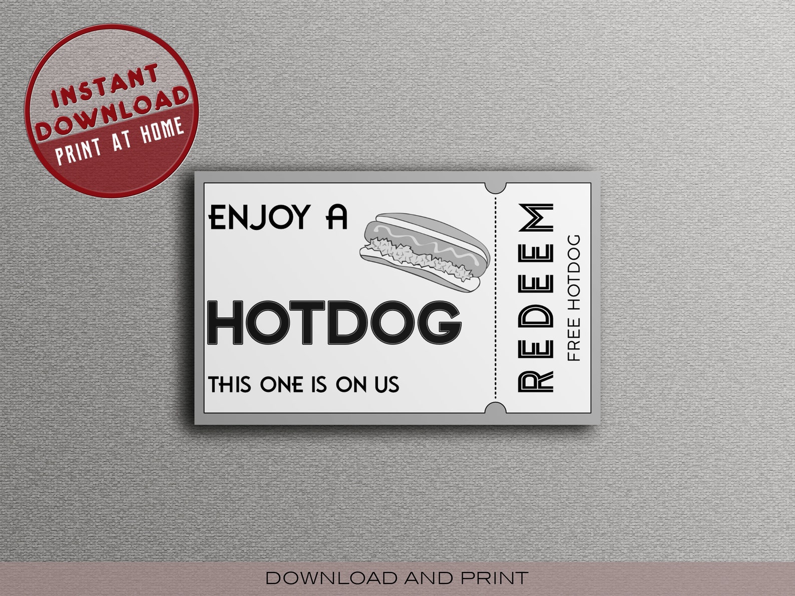 HOTDOG VOUCHER, Enjoy a Hotdog This One is on Us Tickets, Event Ticket ...
