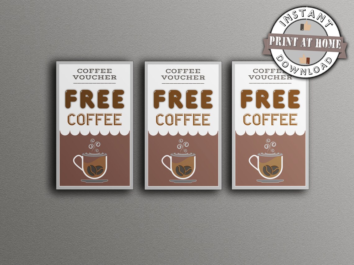Printable Free Coffee Voucher Ticket (PDF & PNG) - Etsy