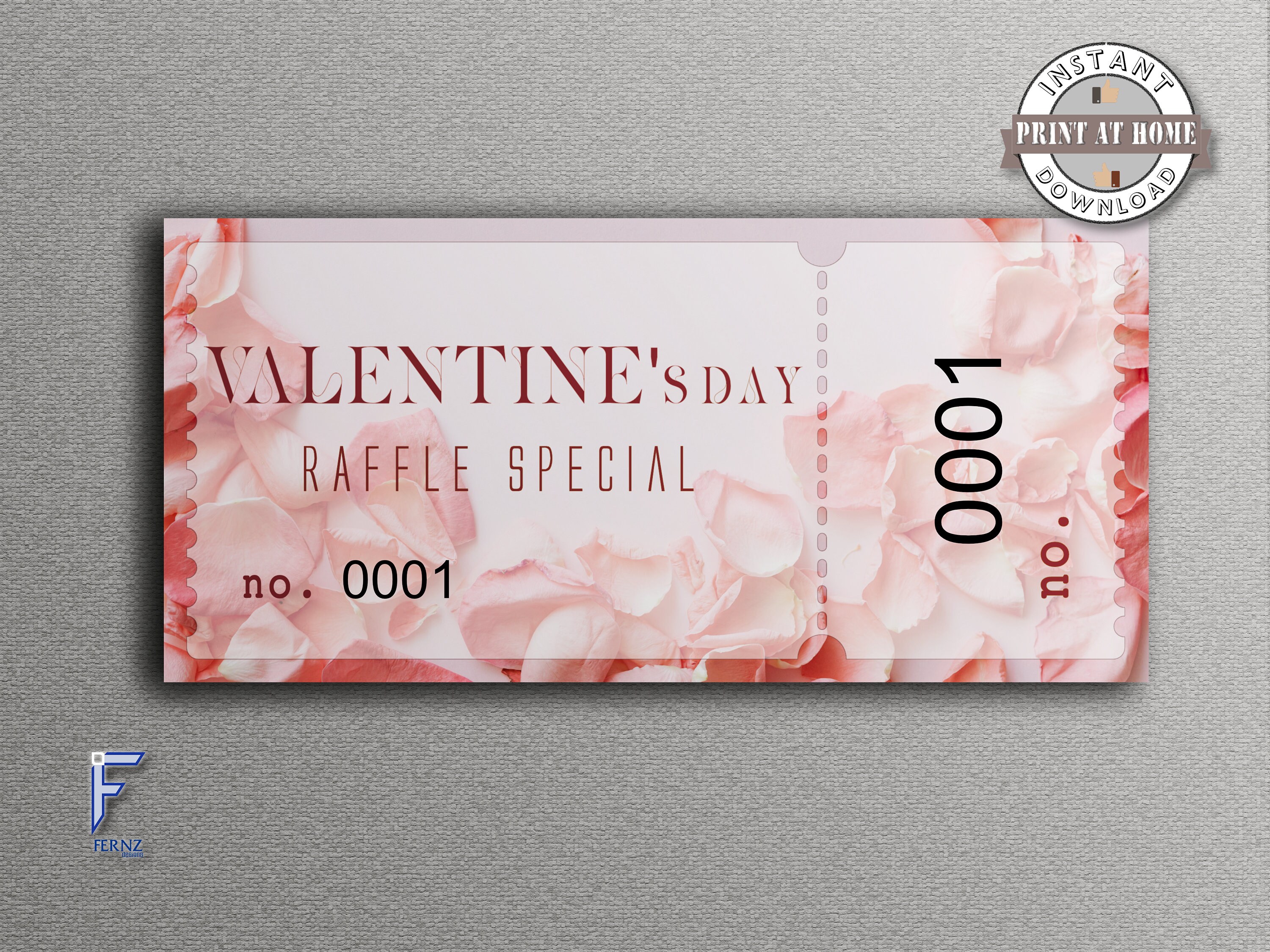 VALENTINE'S RAFFLE TICKET, Raffle Ticket Coupon, Activity Raffle Ticket ...