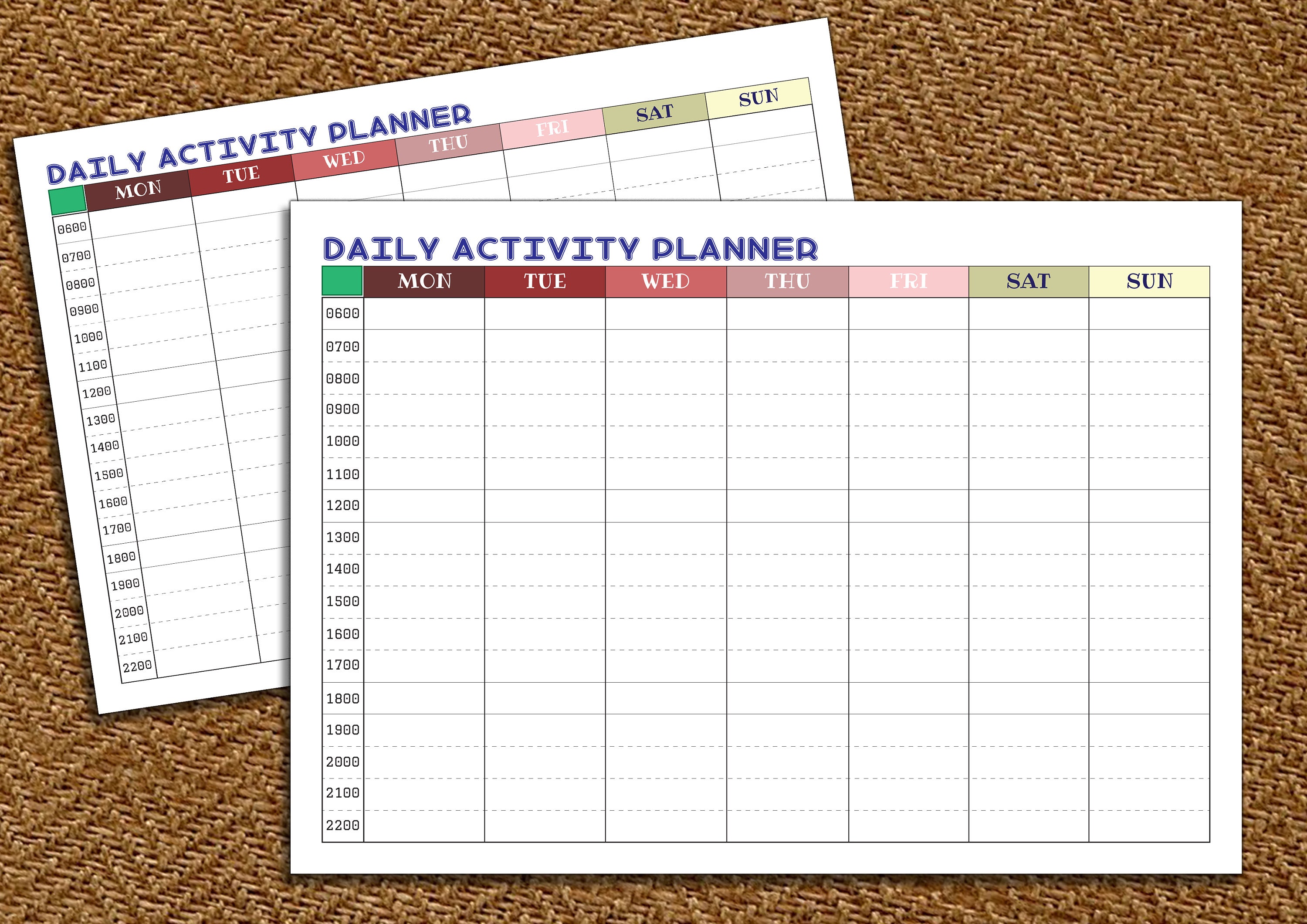 DAILY ACTIVITY PLANNER, Printable Daily Activity Planner, Daily ...