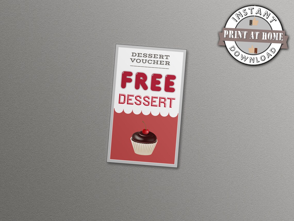 FREE DESSERT VOUCHER in Vibrant Colors, Dessert Tickets, Event Ticket ...