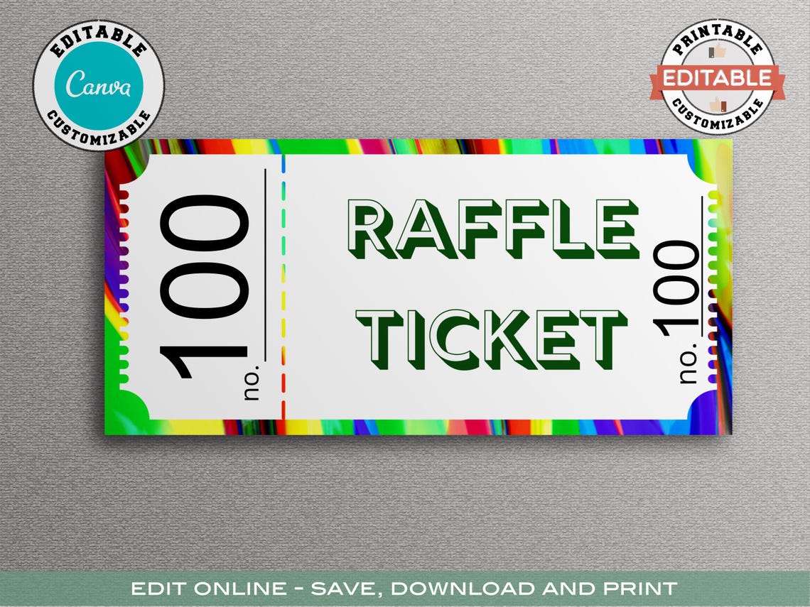Editable RAFFLE TICKET COUPON, Raffle Ticket Coupon, Editable Raffle ...