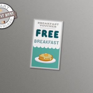 Printable Free Breakfast Voucher, Event Ticket (PDF & PNG), Instant ...