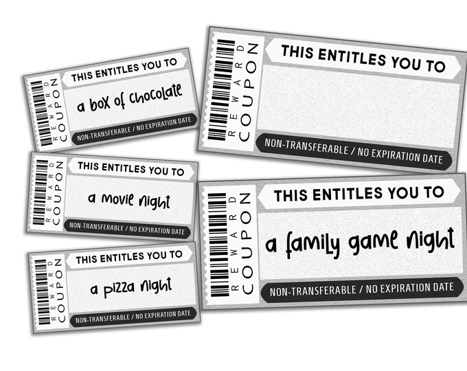 EDITABLE REWARD COUPONS Clipart Printable Reward Tickets Rainbow Blank ...