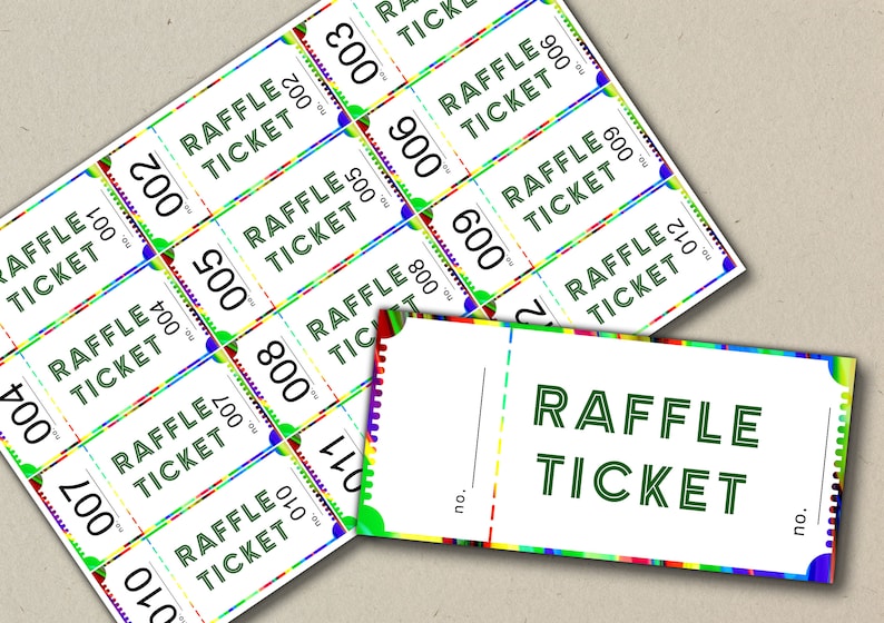 RAFFLE TICKET COUPON, Raffle Ticket Numbers, Activity Raffle Ticket ...