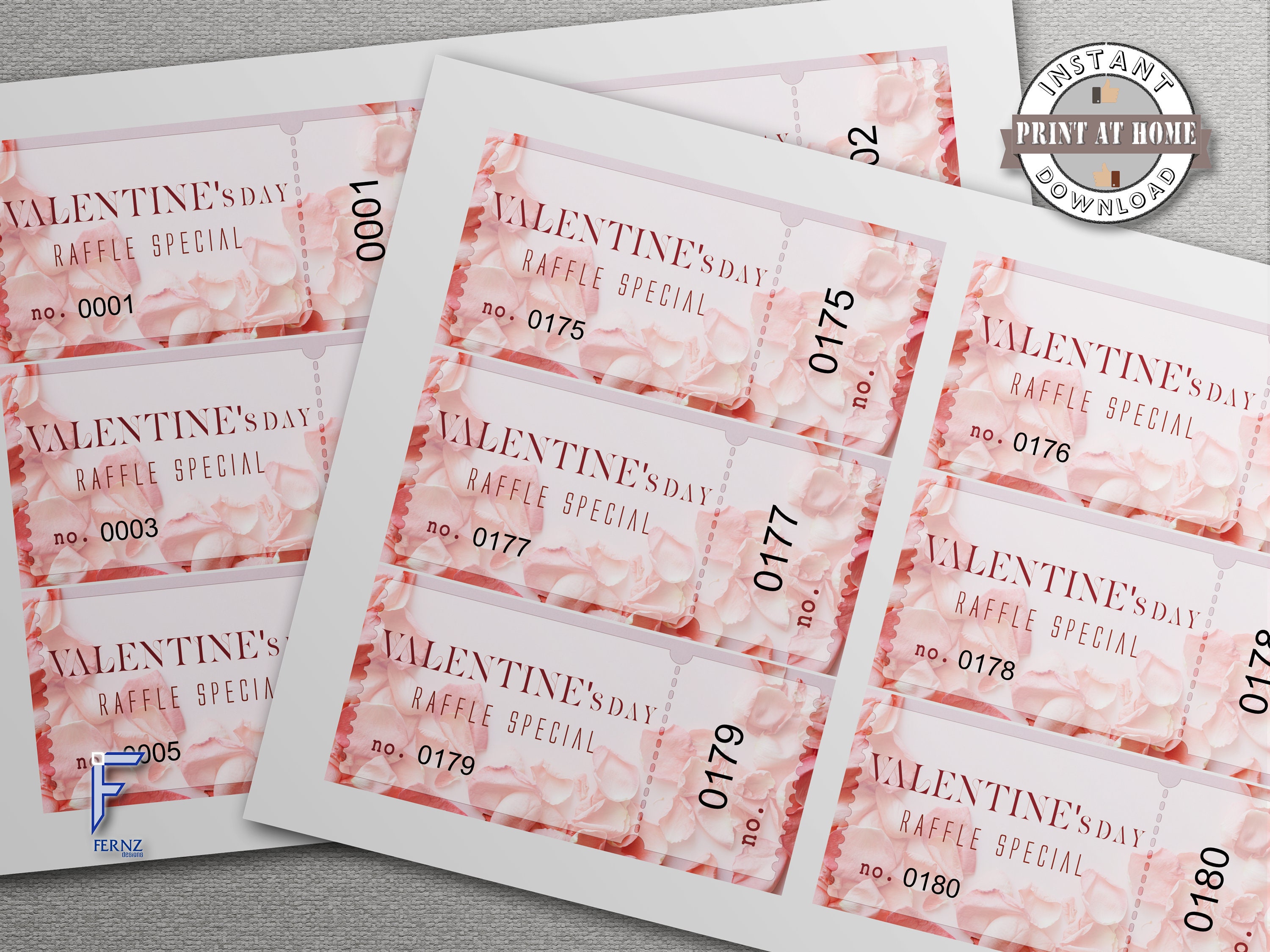 VALENTINE'S RAFFLE TICKET, Raffle Ticket Coupon, Activity Raffle Ticket ...