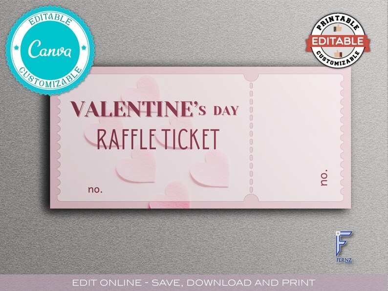 VALENTINE'S DAY Raffle Ticket, Raffle Ticket Coupon, Activity Raffle ...