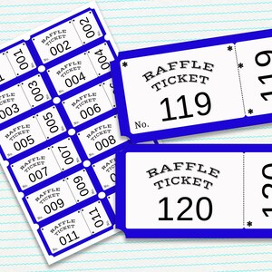 RAFFLE TICKET COUPON, Printable Raffle Ticket Numbers, Printable ...