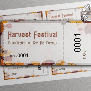 HARVEST FESTIVAL FUNDRAISING Raffle Tickets, 1-500 Fundraising Tickets ...