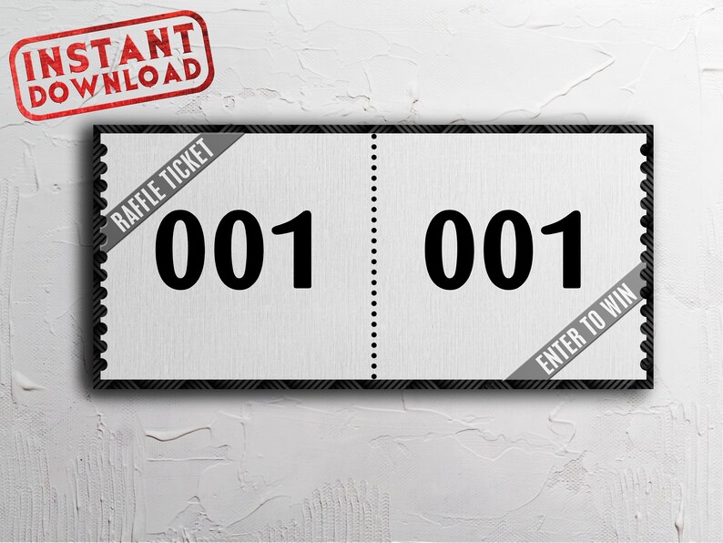 RAFFLE TICKET COUPON, Raffle Ticket, Tombola Raffle Ticket, Fundraising ...