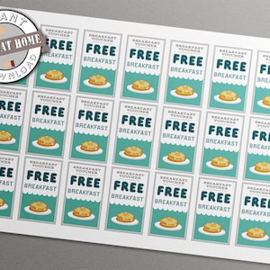 Printable Free Breakfast Voucher, Event Ticket (PDF & PNG), Instant ...