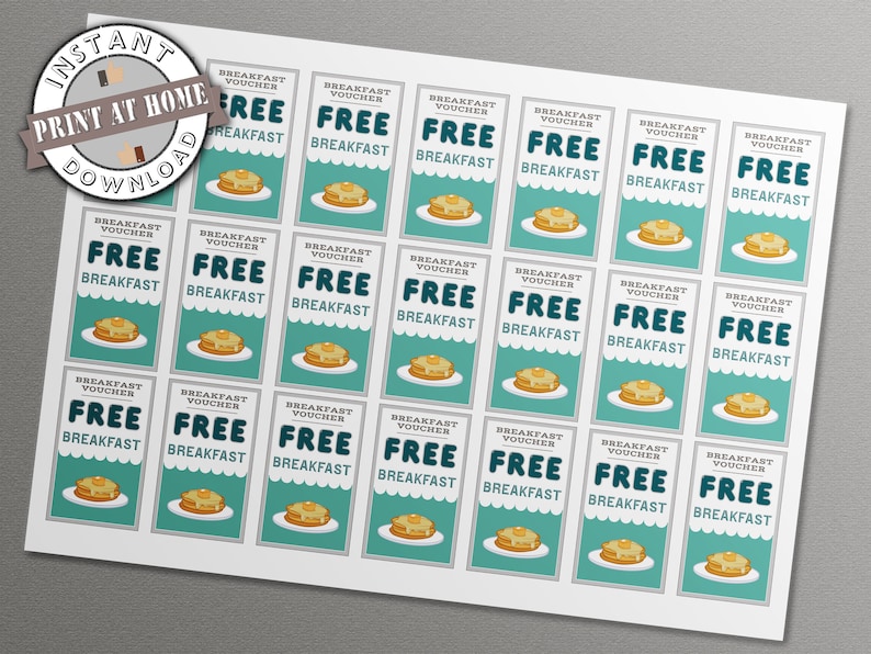 FREE BREAKFAST VOUCHER, Breakfast Tickets, Event Ticket, Activity Meal ...