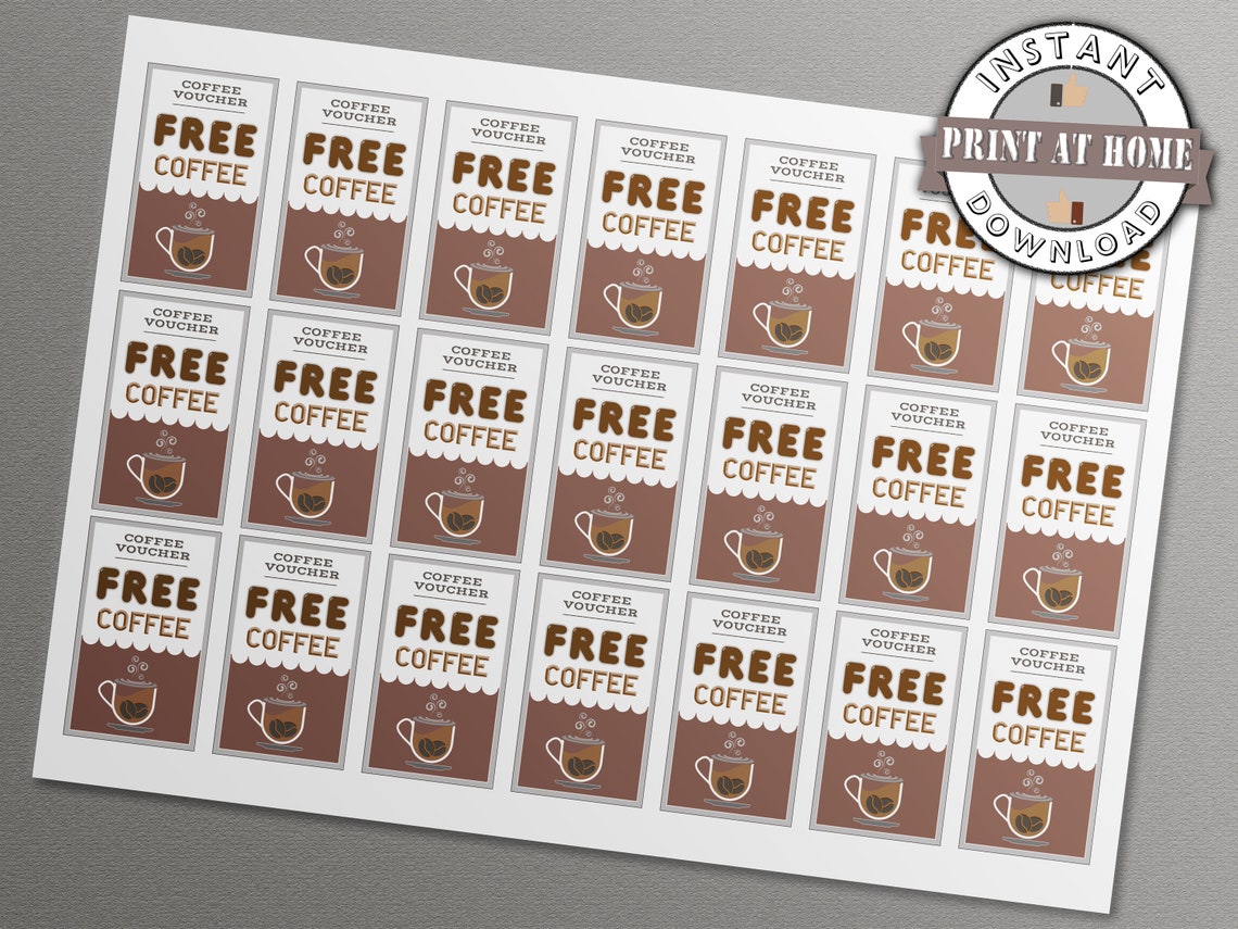 Printable Free Coffee Voucher Ticket (PDF & PNG) - Etsy